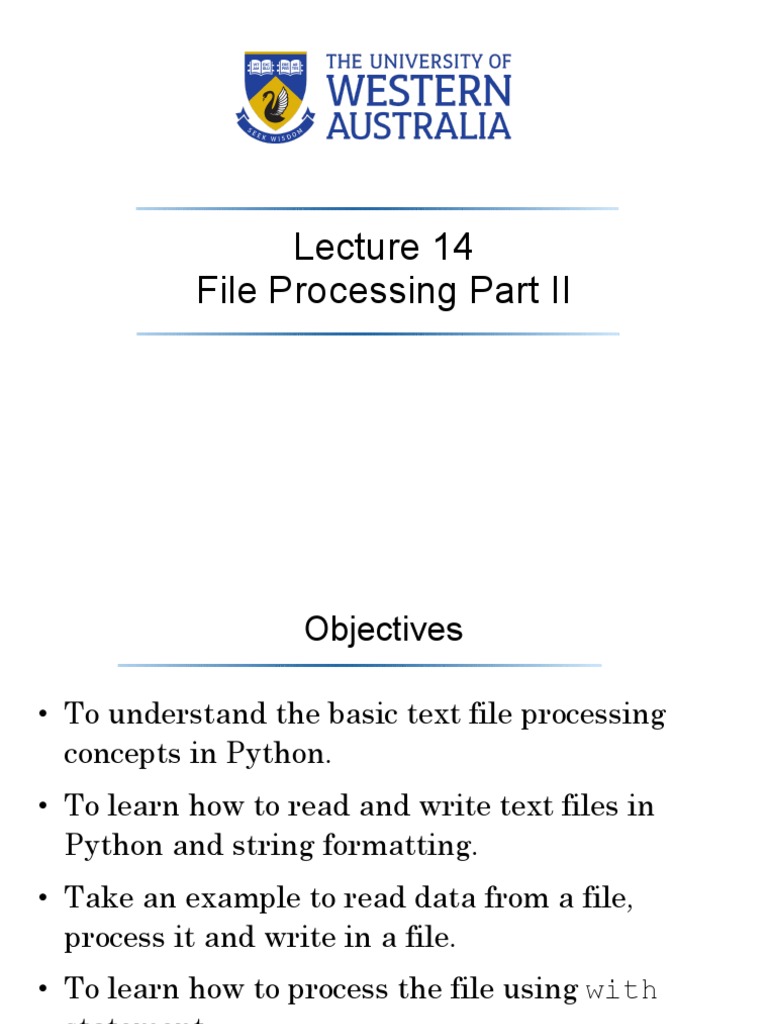 L14 File Processing 2 | PDF | Computer File | Input/Output