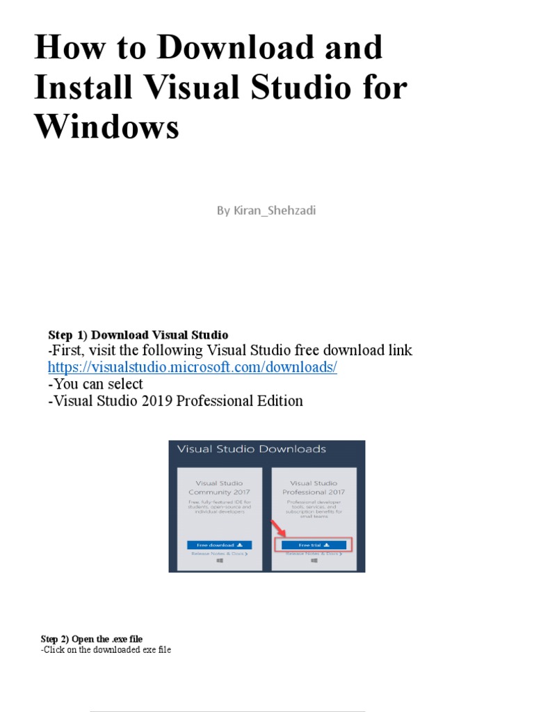 Install Visual Studio: A Step-by-Step Guide | PDF