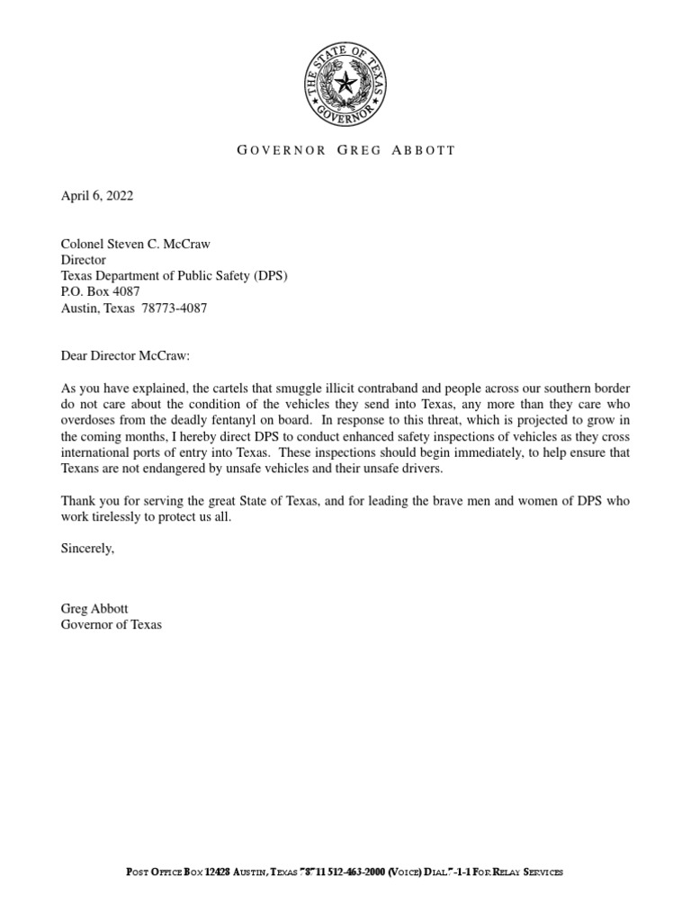 DPS Vehicle Safety Letter FINAL 4.6.2022 | PDF