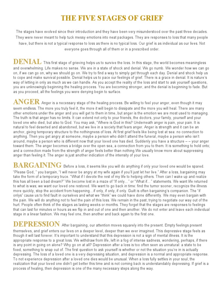 Film Lit Groundhog Day 5 Stages of Grief | PDF | Grief | Anger