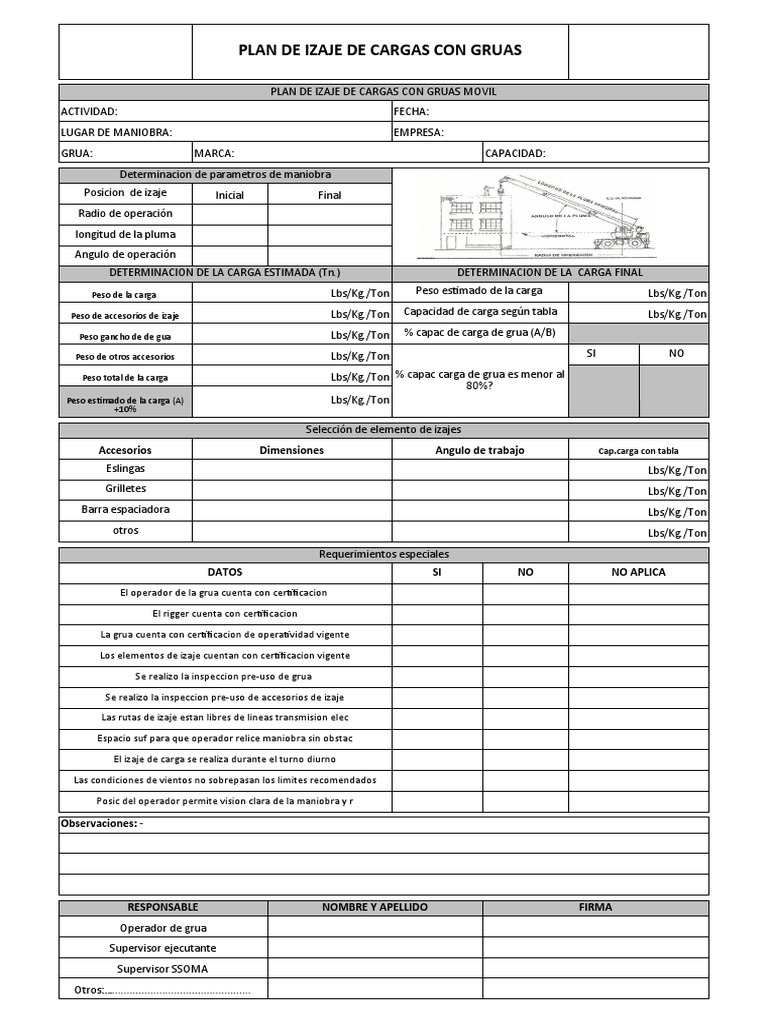 Plan de Izaje Con Grua Movil | PDF
