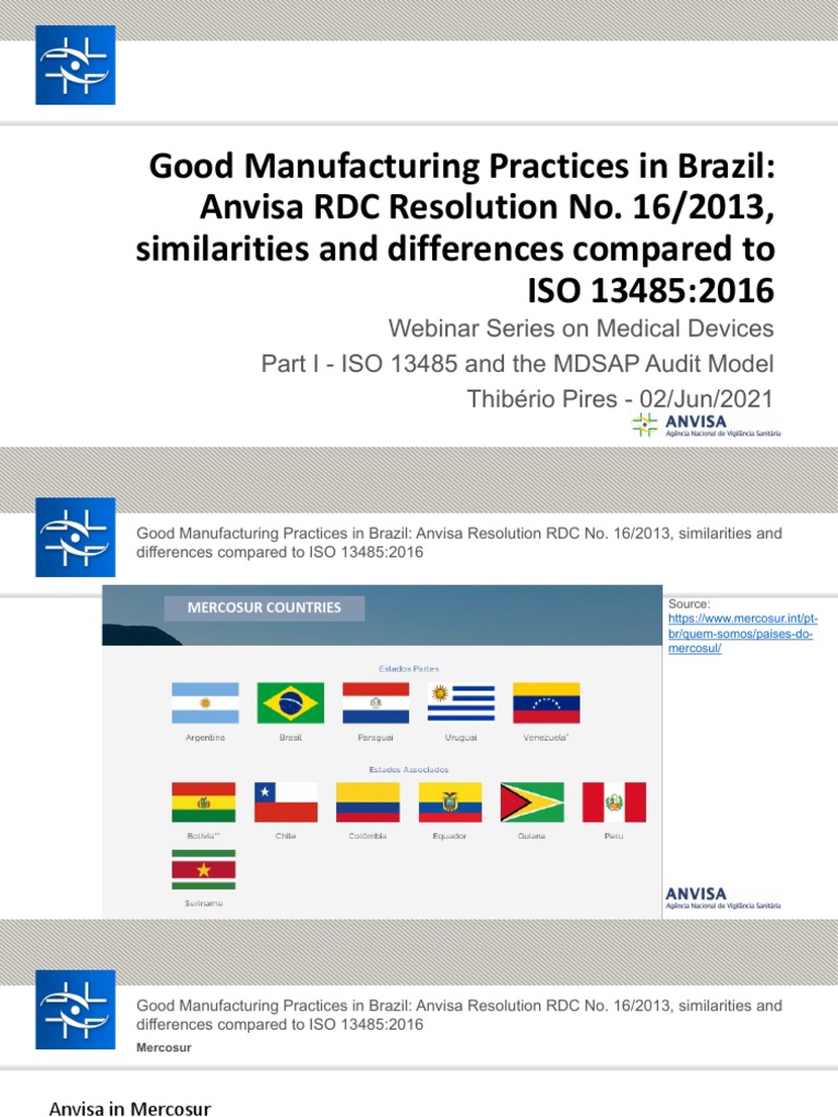 Brazil GMP: Anvisa RDC 16/2013 Overview | PDF | Medical Device ...