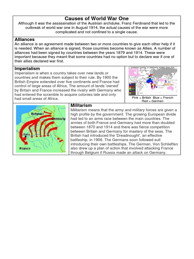 WWI Causes: A Student's Guide | PDF | Allies Of World War I | Austria ...