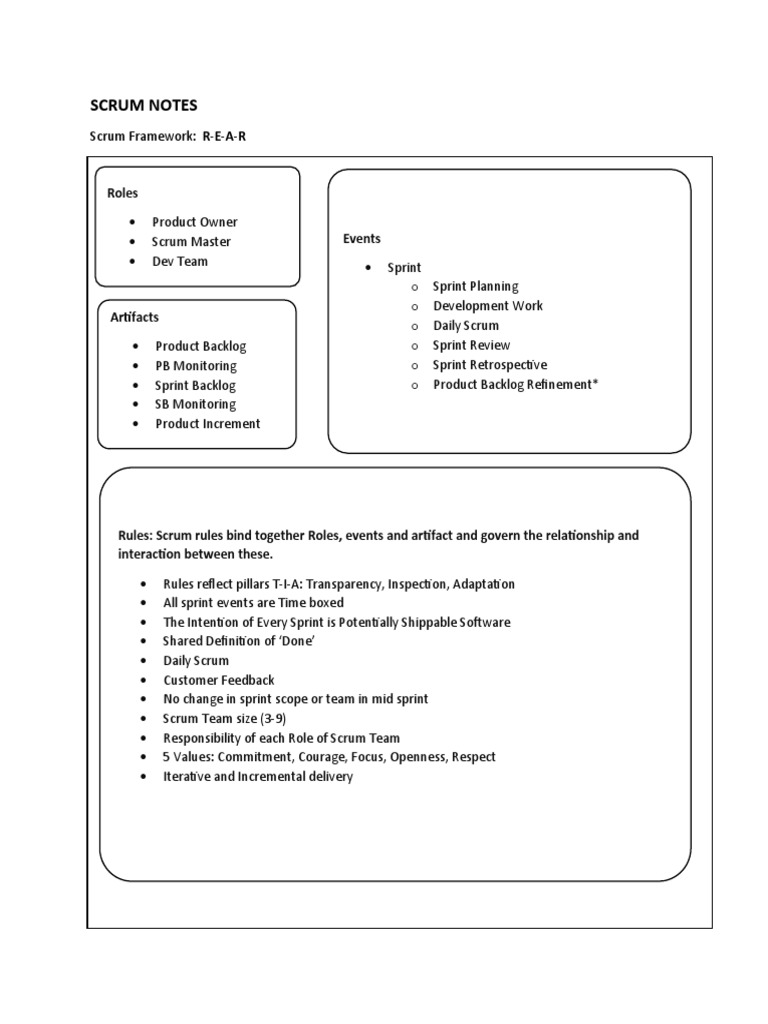 Scrum Notes | PDF | Scrum (Software Development) | Product Development
