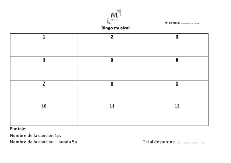 Bingo Musical | PDF