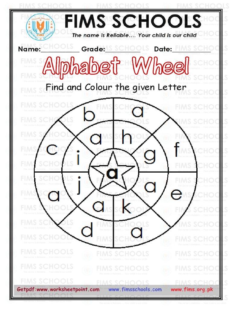 Alphabets Wheels Worksheet | PDF | Language Arts & Discipline