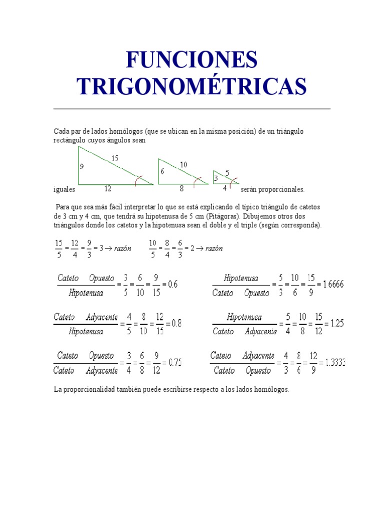 Funciones Trigonométricas | PDF | Funciones trigonométricas | Trigonometría