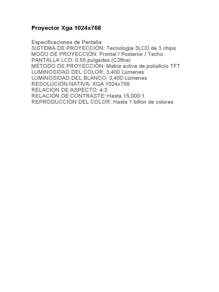 Proyector Epson Powerlite E20 | PDF
