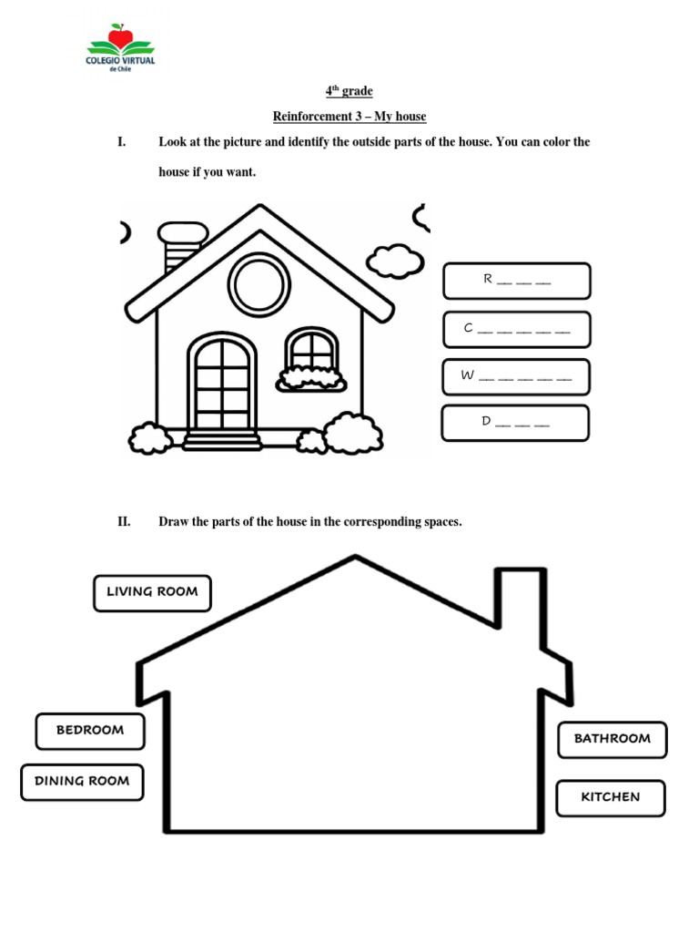 Parts of the House Activity Worksheet | PDF | Bathroom | Room