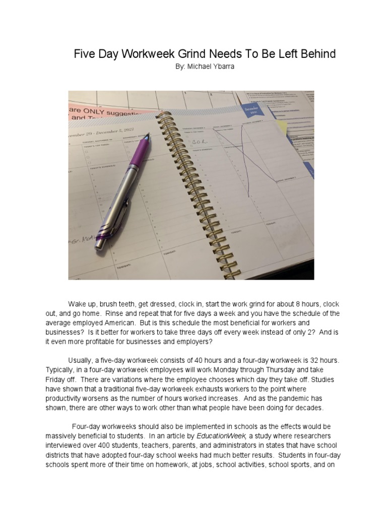 4 Day Workweek Article Final Draft | PDF | Workweek And Weekend | Economies