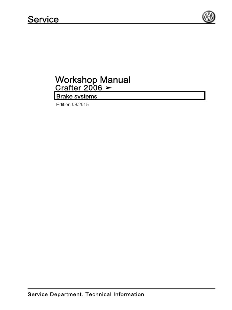 VW Crafter Brake System Manual | PDF | Anti Lock Braking System | Brake