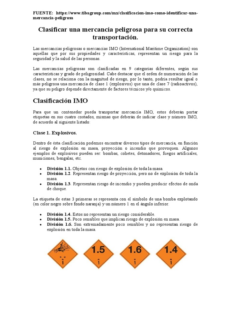 Clasificación IMO de mercancías peligrosas: una guía completa para ...
