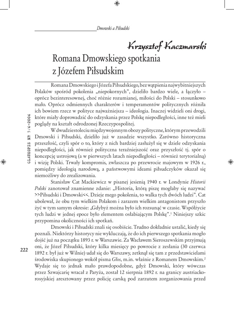 Glaukopis5 6 - Dmowski Pilsudski | PDF