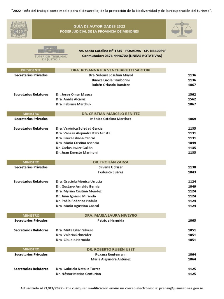 Guía de Autoridades Judiciales Misiones 2022 | PDF | Informática