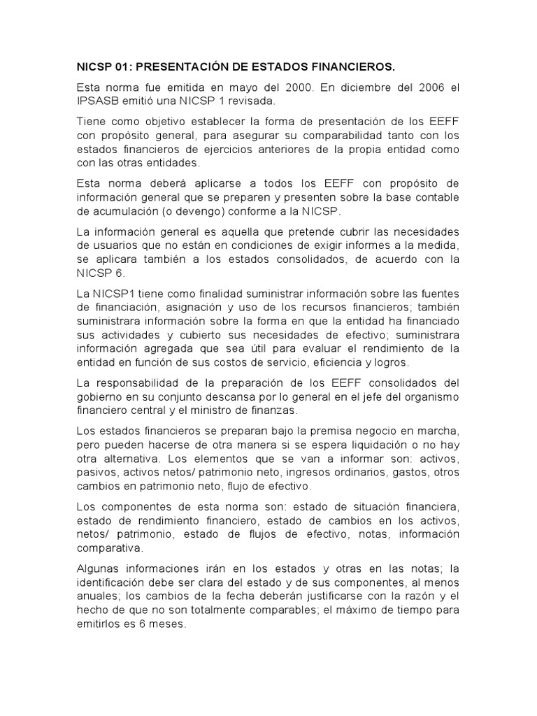 Nicsp 1, Nicsp 14, Nicsp 03, Nicsp 12 | PDF | Contabilidad | Costo