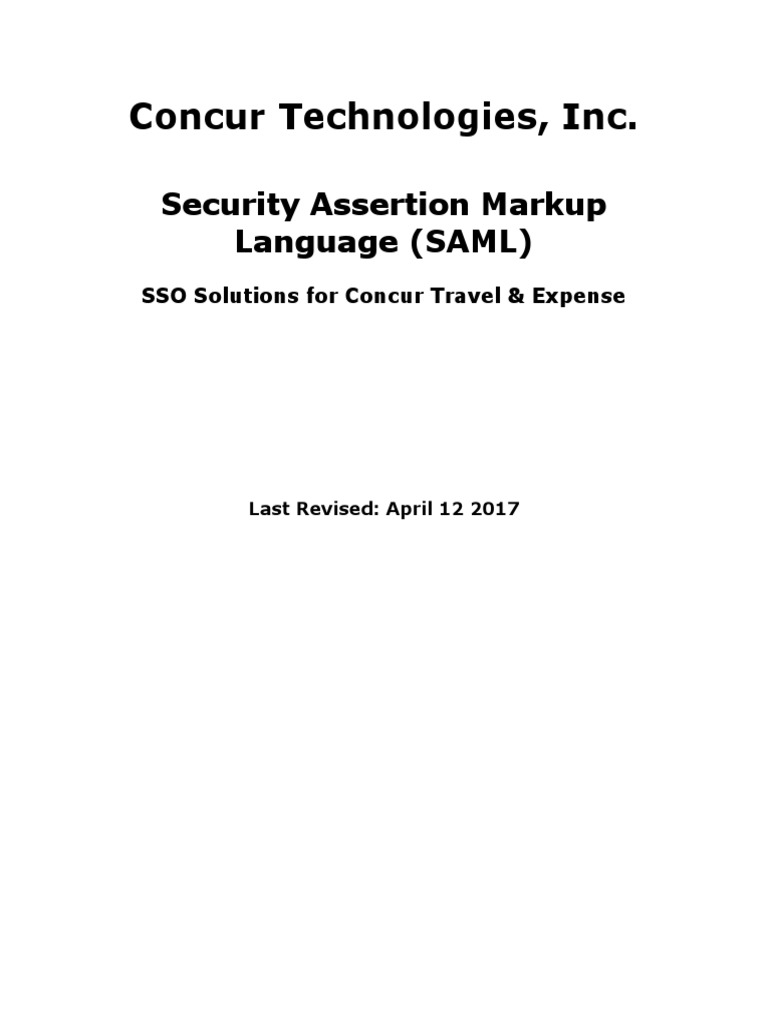 Concur SAML Guide | PDF | Mobile App | Login