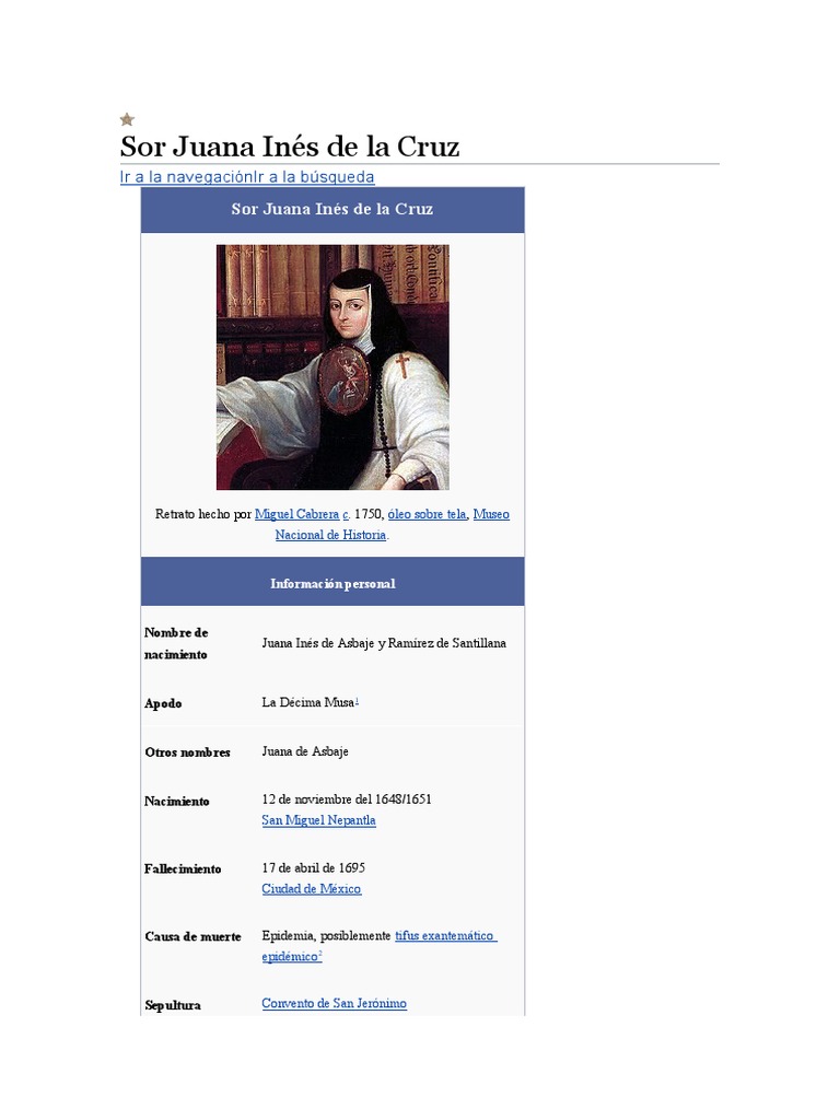 Sor Juana Inés de La Cruz | PDF
