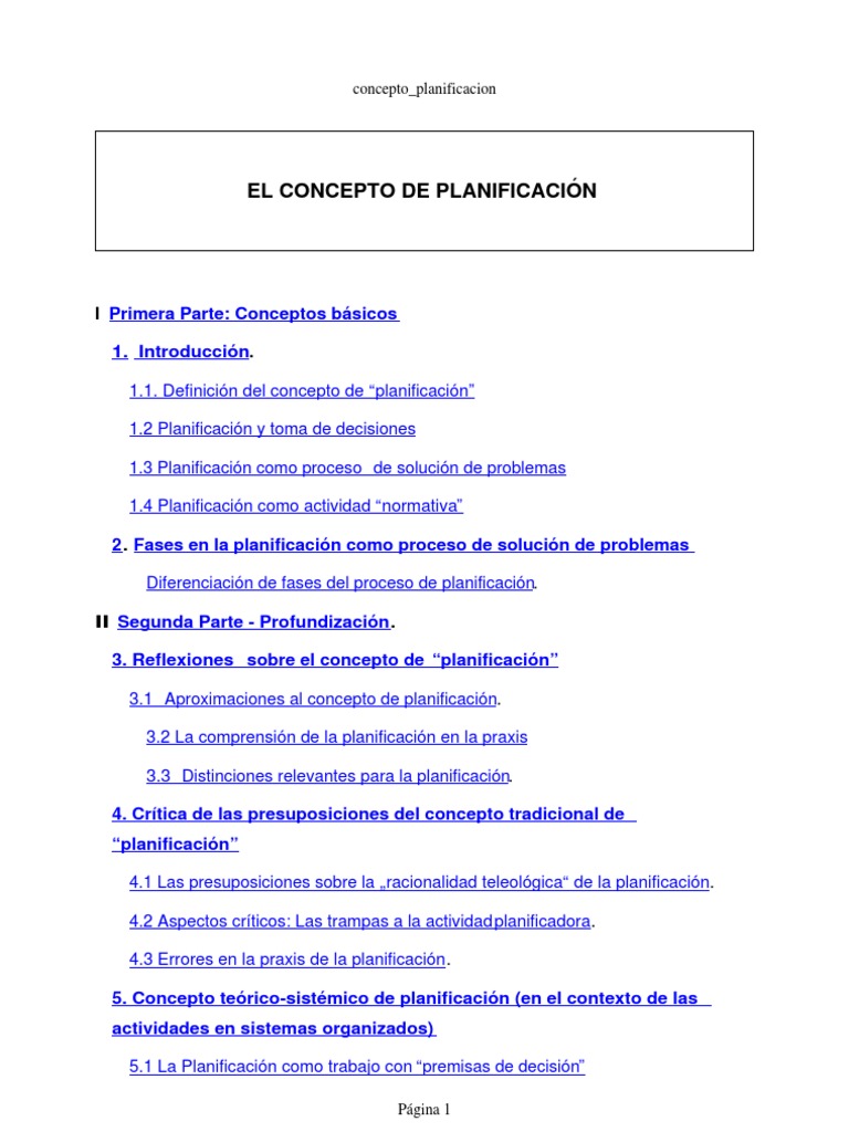 Planificacion | PDF | Racionalidad | Planificación