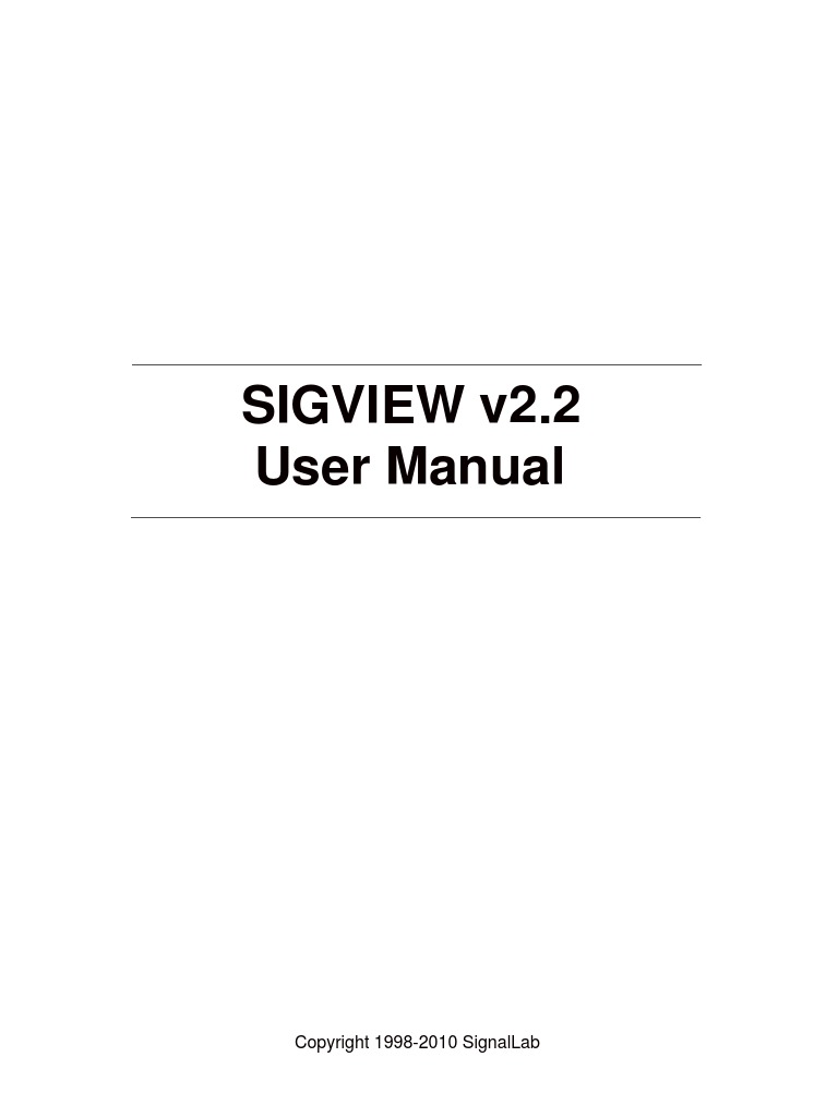 SIGVIEW v2.2 User Manual | PDF | Cartesian Coordinate System | Menu ...