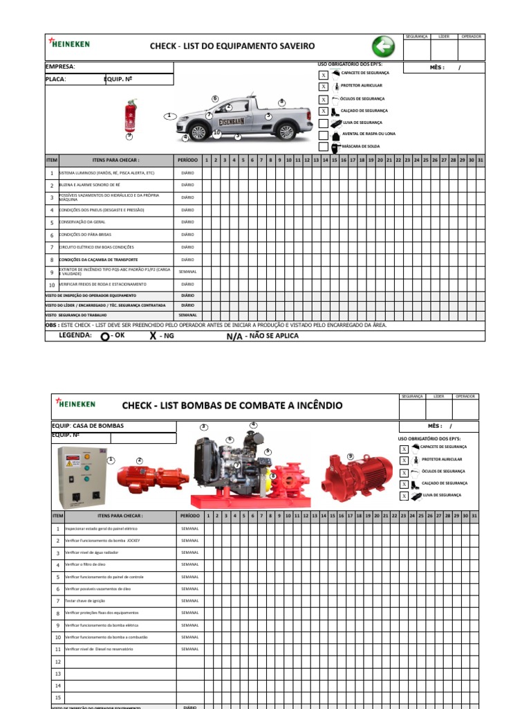 Anexo 8 - Check List Máquinas e Equipamentos | PDF