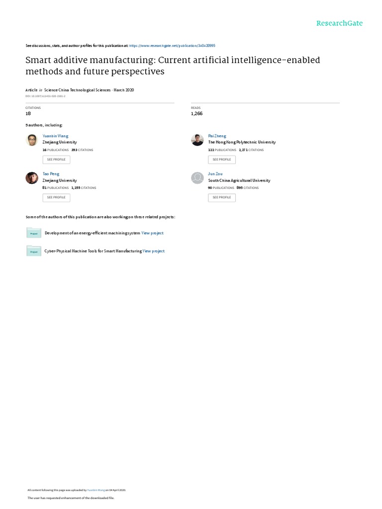 Smart Additive Manufacturing: Current Artificial Intelligence-Enabled ...