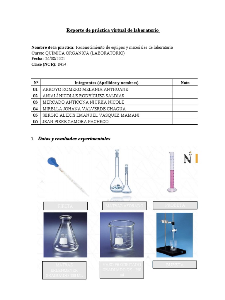 Reconocimiento de Materiales de Lab | PDF | Calibración | Medición