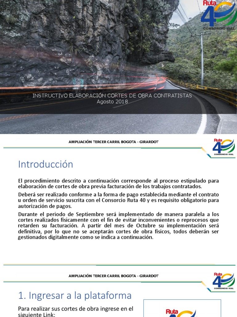 Instructivo Elaboracion Cortes de Obra | PDF | Bogotá | Contraseña