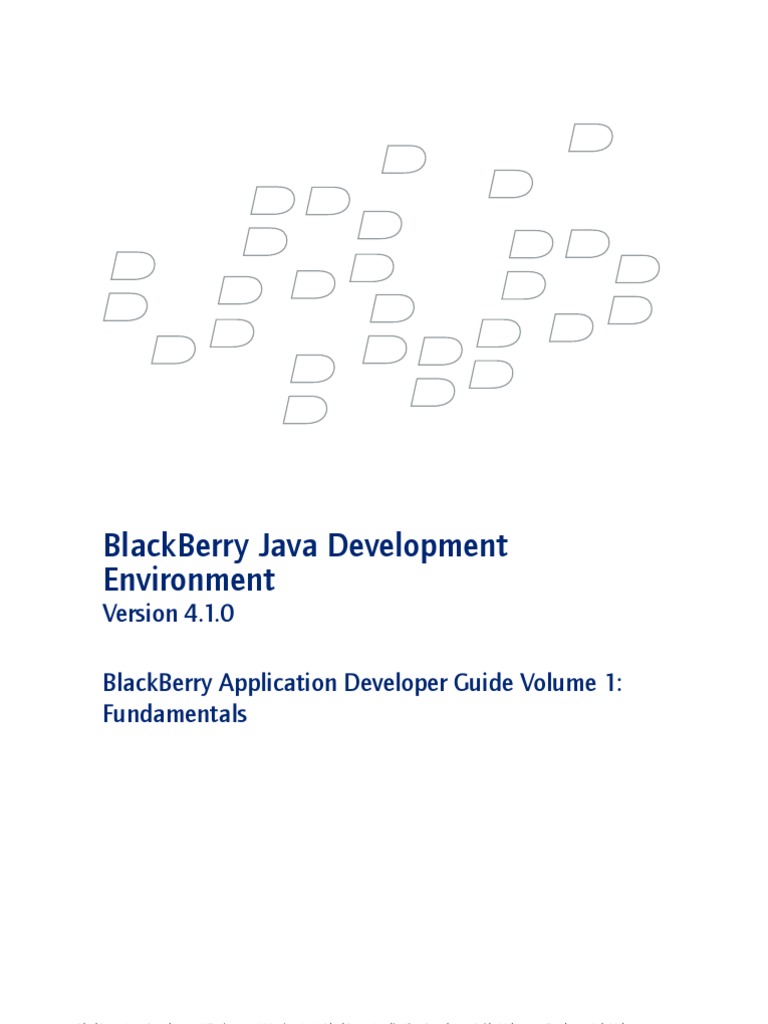 Blackberry Application Developer Guide Volume 1 | PDF | Application Programming Interface | Java ...