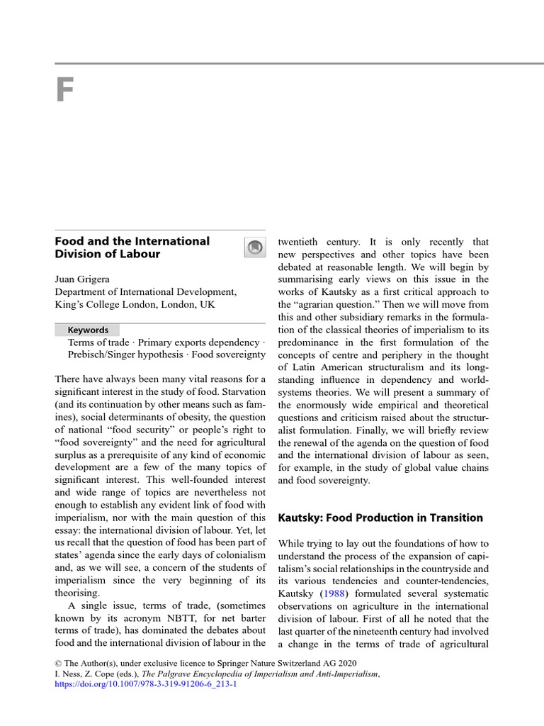 Food and Global Labor Dynamics | PDF | Capitalism | Labour Economics