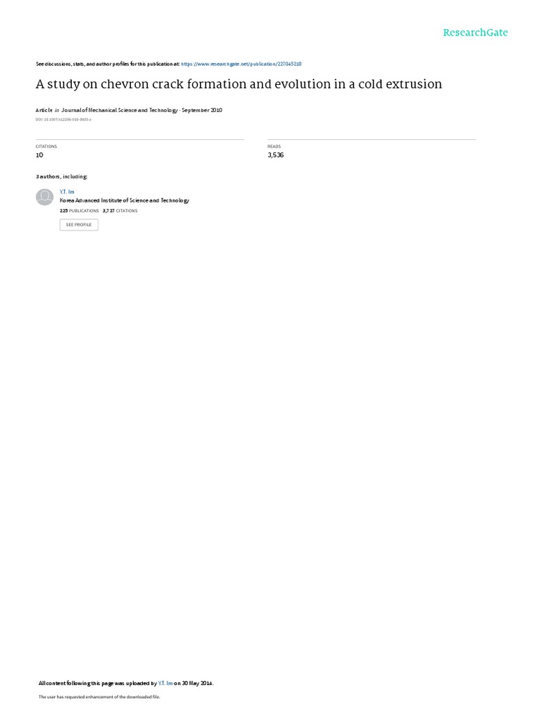 2010 A Study On Chevron Crack Formation and Evolution I | PDF ...