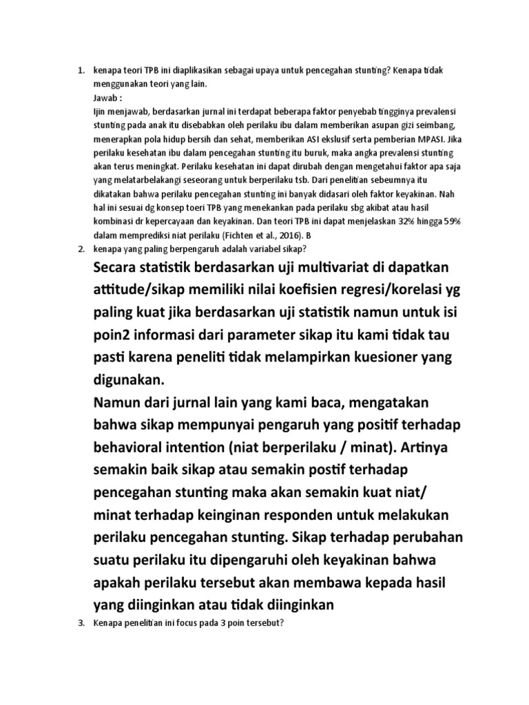 Kenapa Teori TPB Ini Diaplikasikan Sebagai Upaya Untuk Pencegahan ...