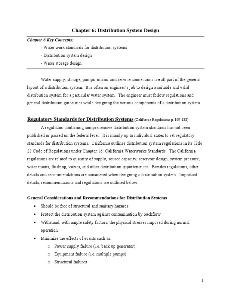 Chapter 6: Distribution System Design | PDF | Water Supply Network | Valve