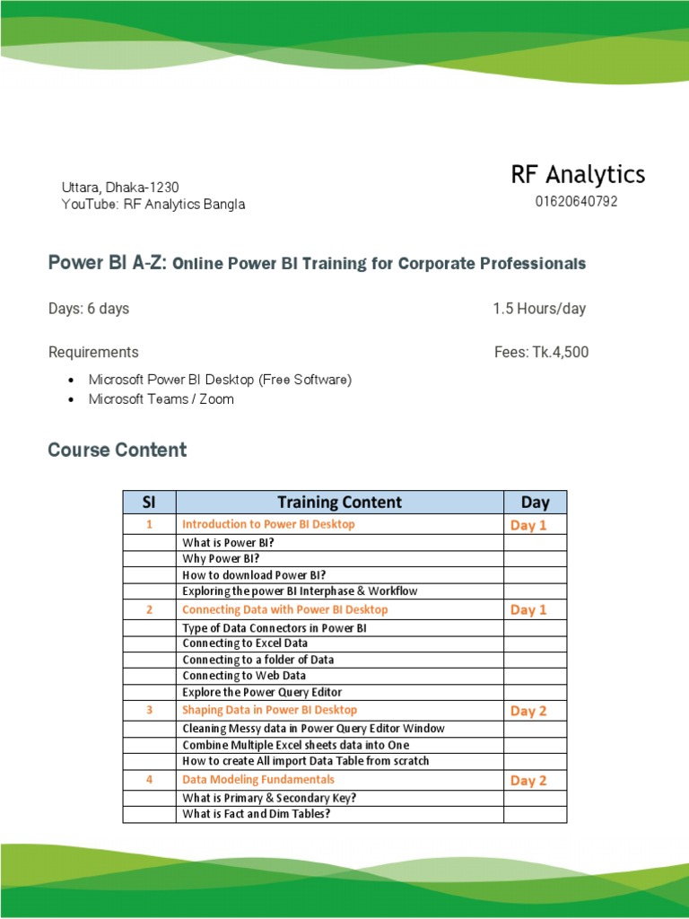 Power BI Training Module | PDF | Microsoft Excel | Information Science