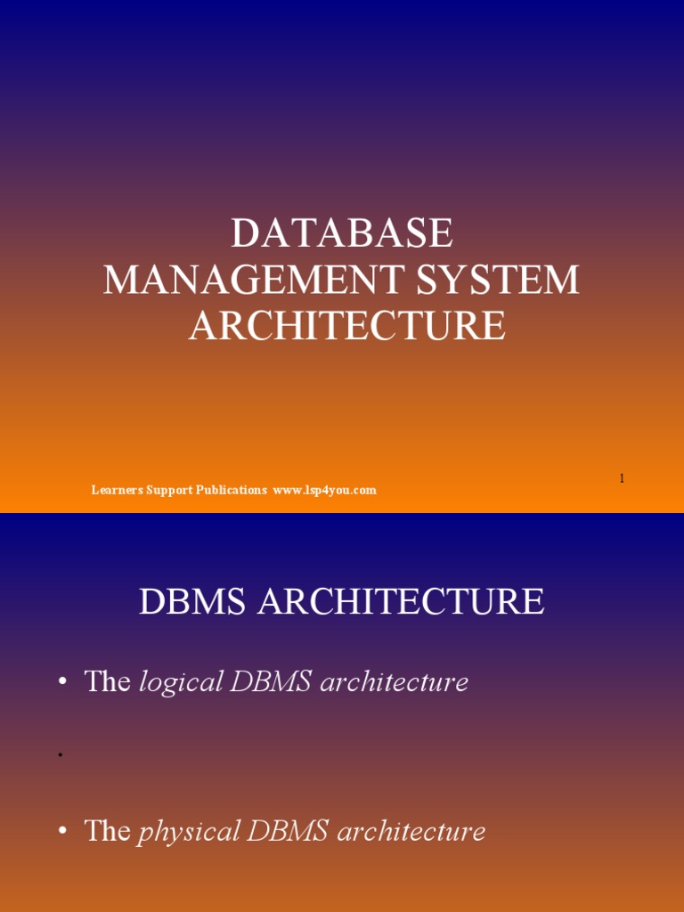 DBMS Architecture | Databases | Conceptual Model