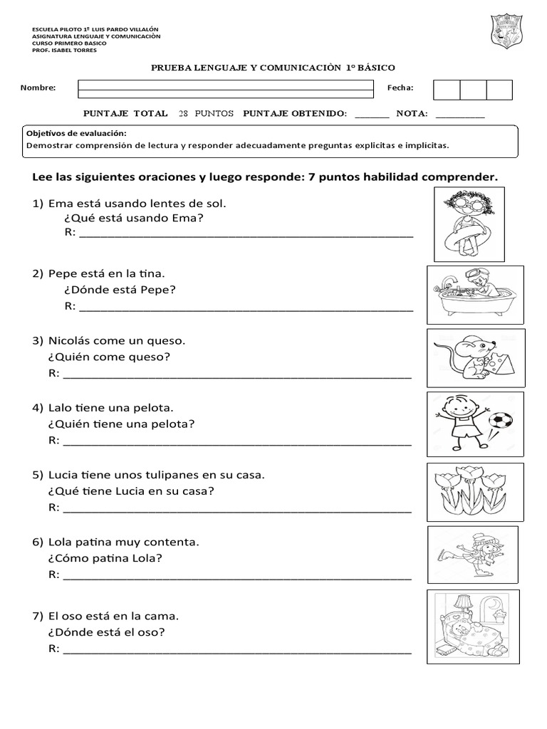 Comprensiòn de Lectura Letra C | PDF