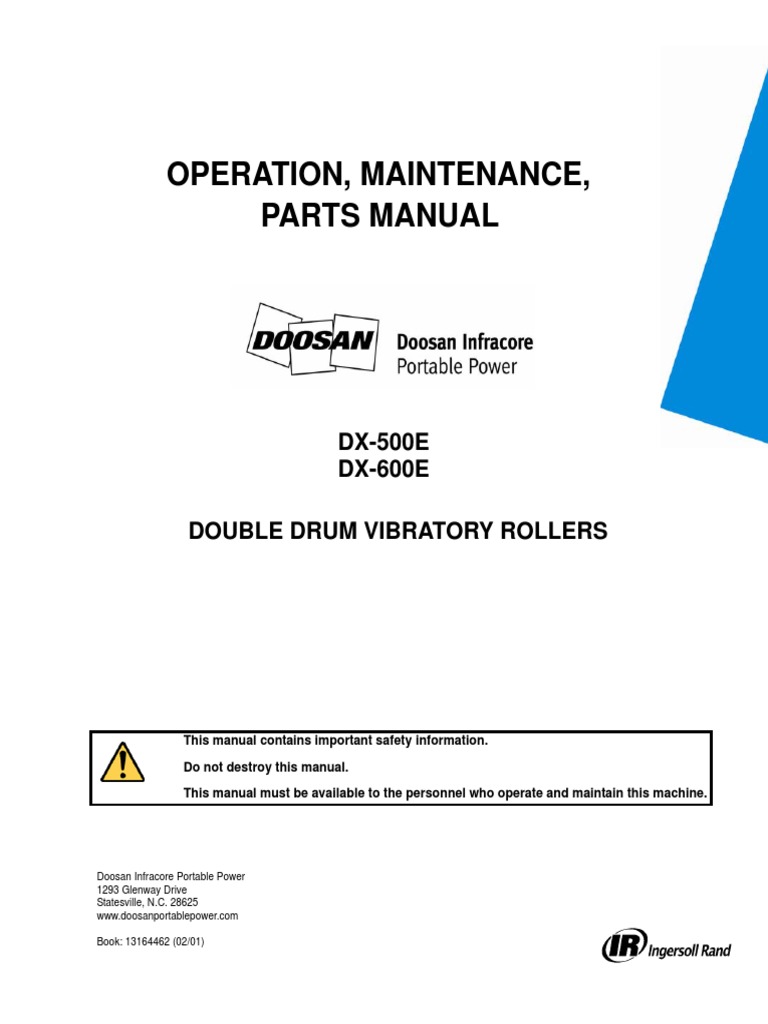 DX500E, DX600E OPS and Parts Manual | PDF | Motor Oil | Traffic