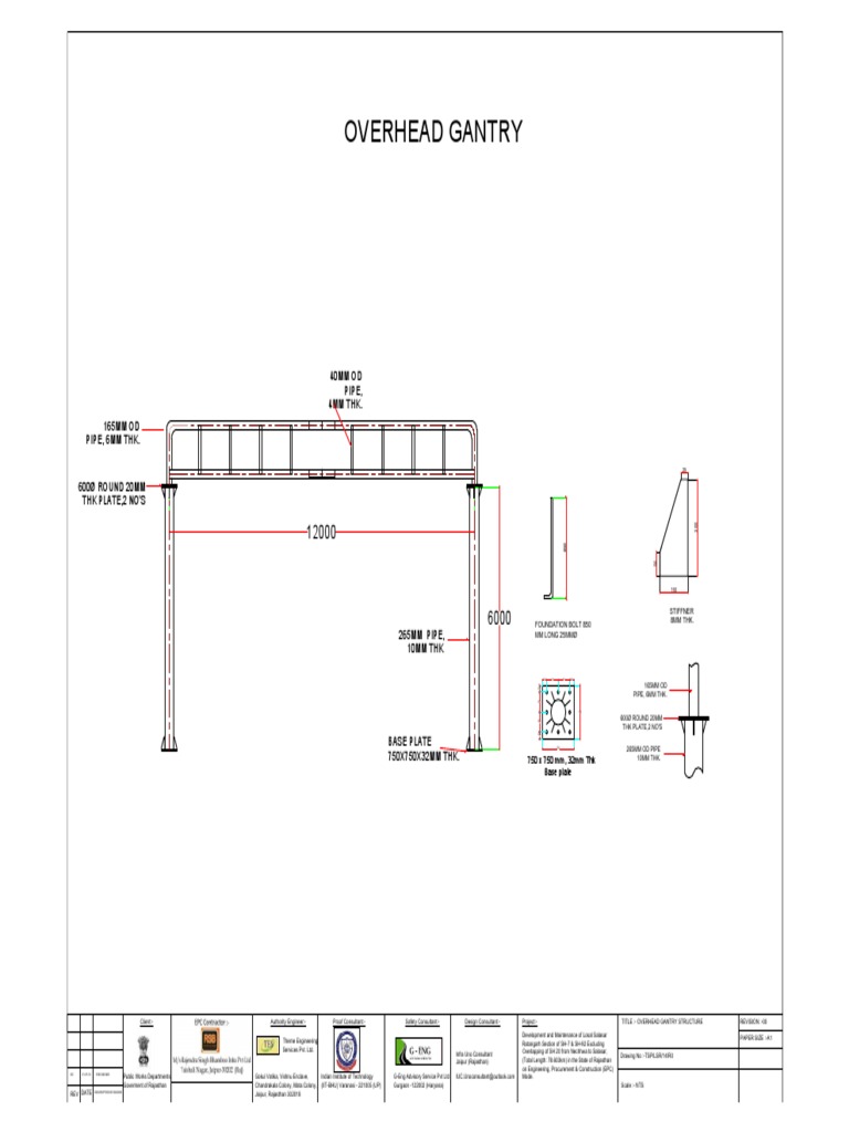 Overhead Gantry: 40Mm Od Pipe, 4Mm THK | PDF