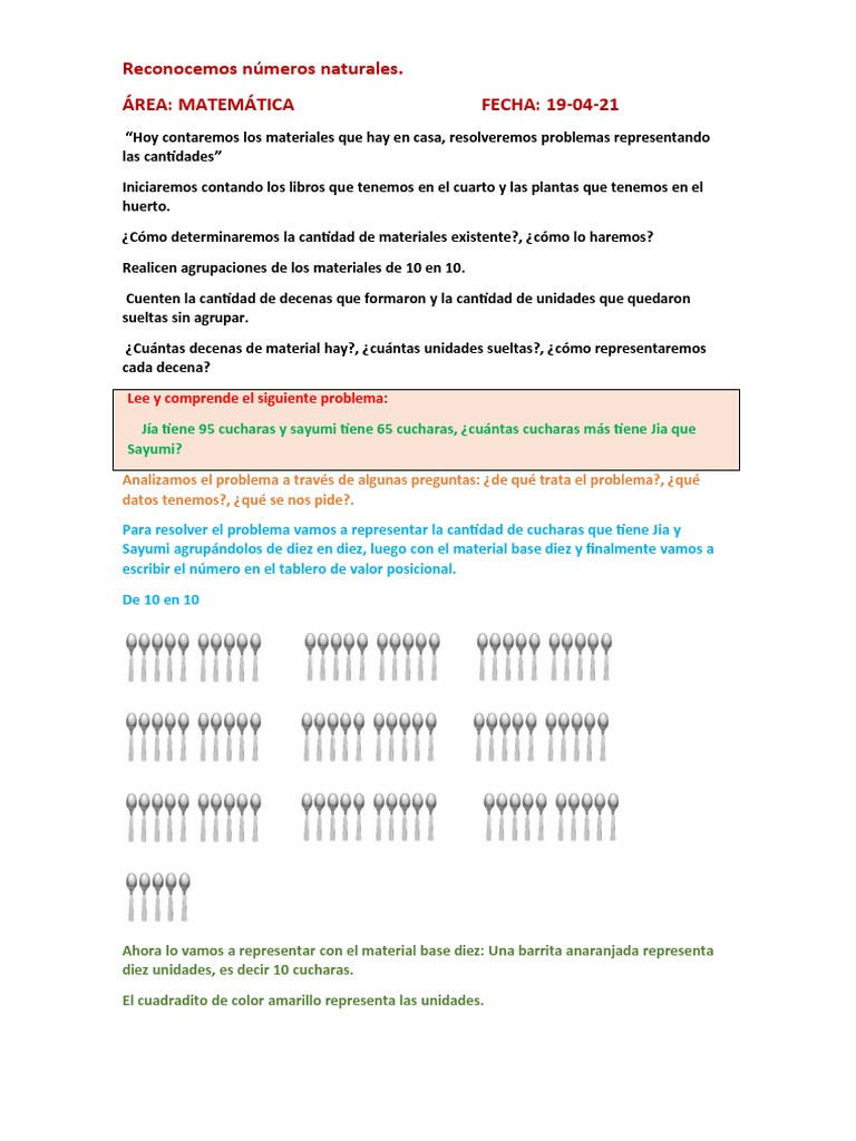 Números Naturales Pdf Matemáticas