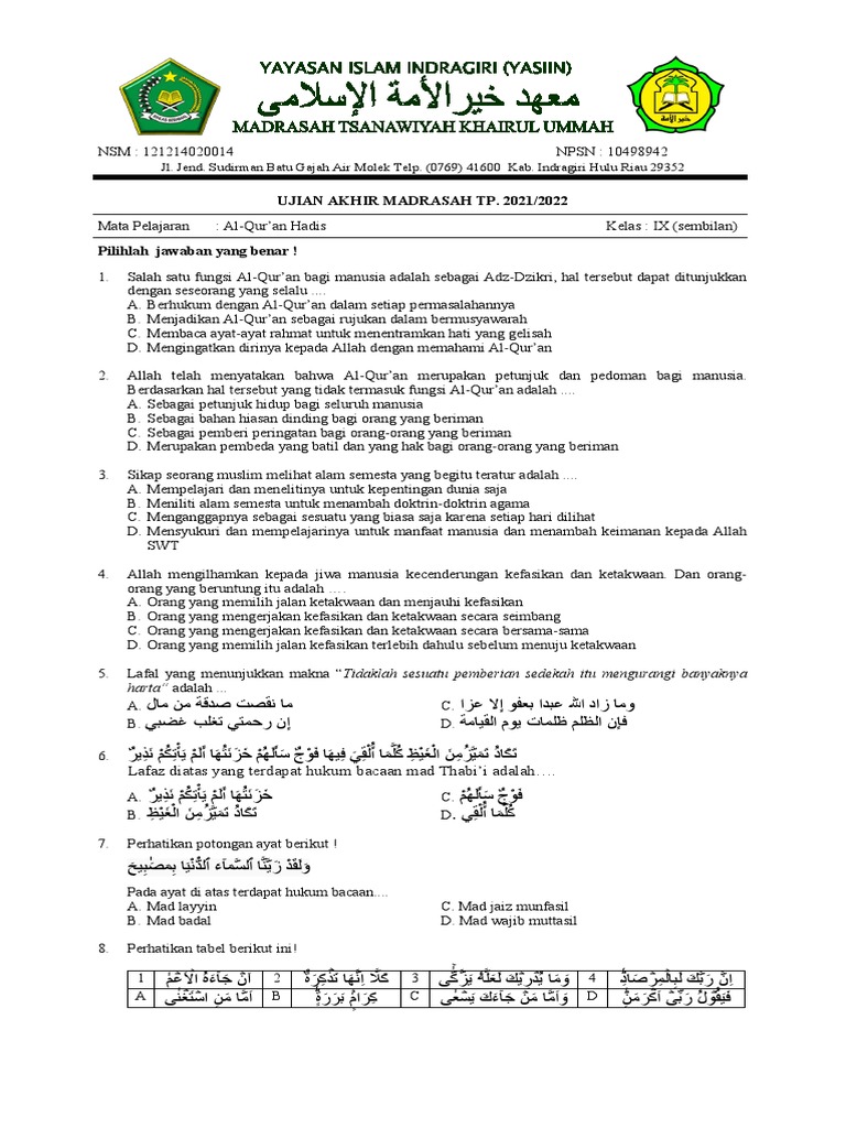 SOAL UAM 2022 Asli | PDF