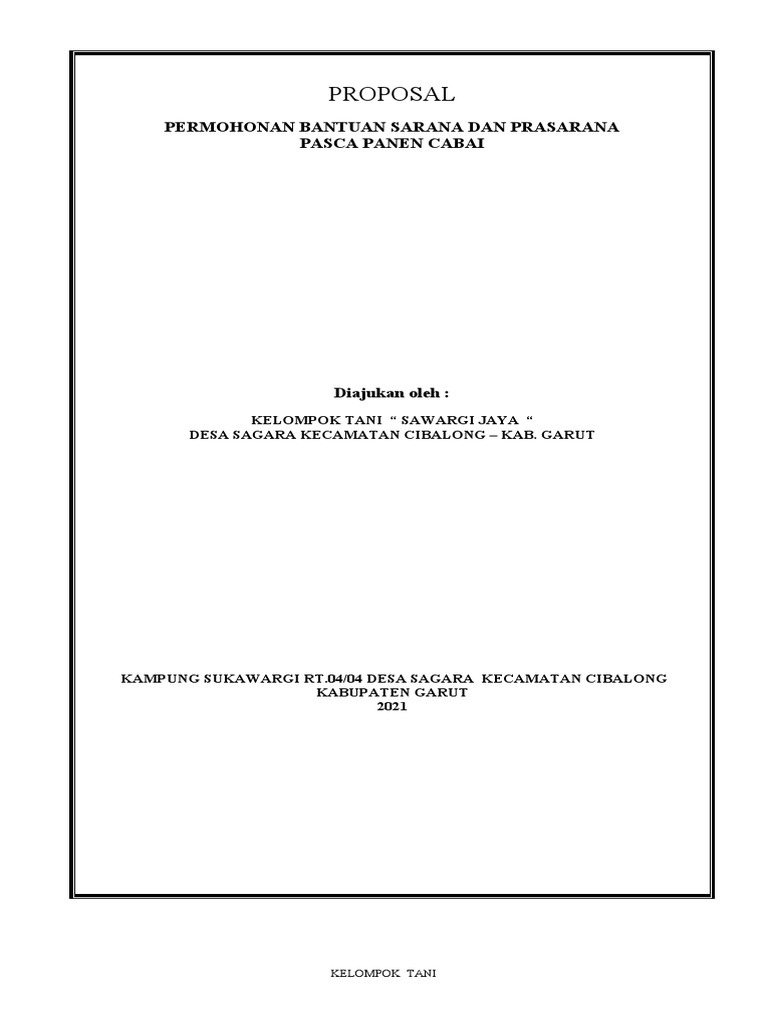 Permohonan Bantuan Pasca Panen Cabai | PDF