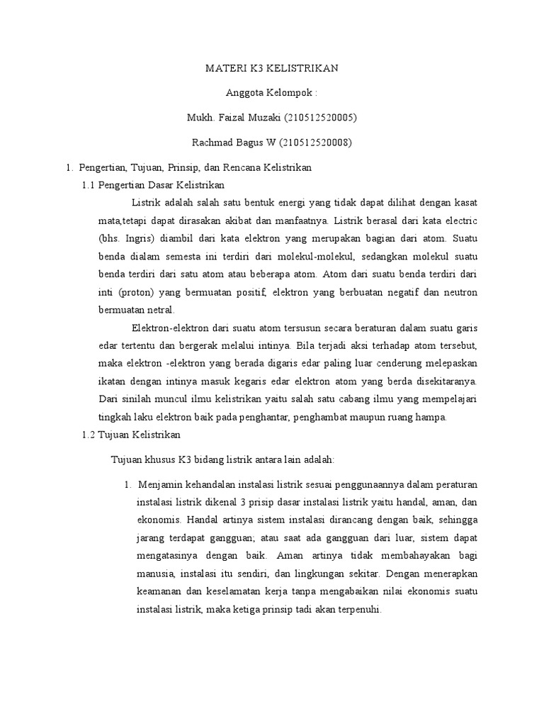 Materi K3 Kelistrikan | PDF