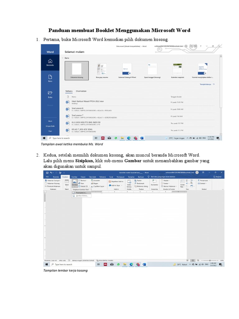 Panduan Membuat Booklet Menggunakan Microsoft Word | PDF