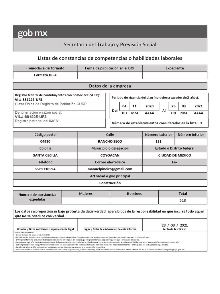 Formatos dc4 | PDF | México | Ciudad de México