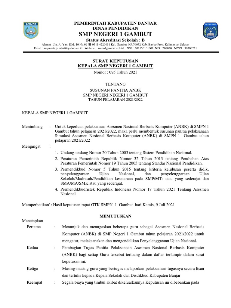 SK Panitia Anbk 2021 | PDF