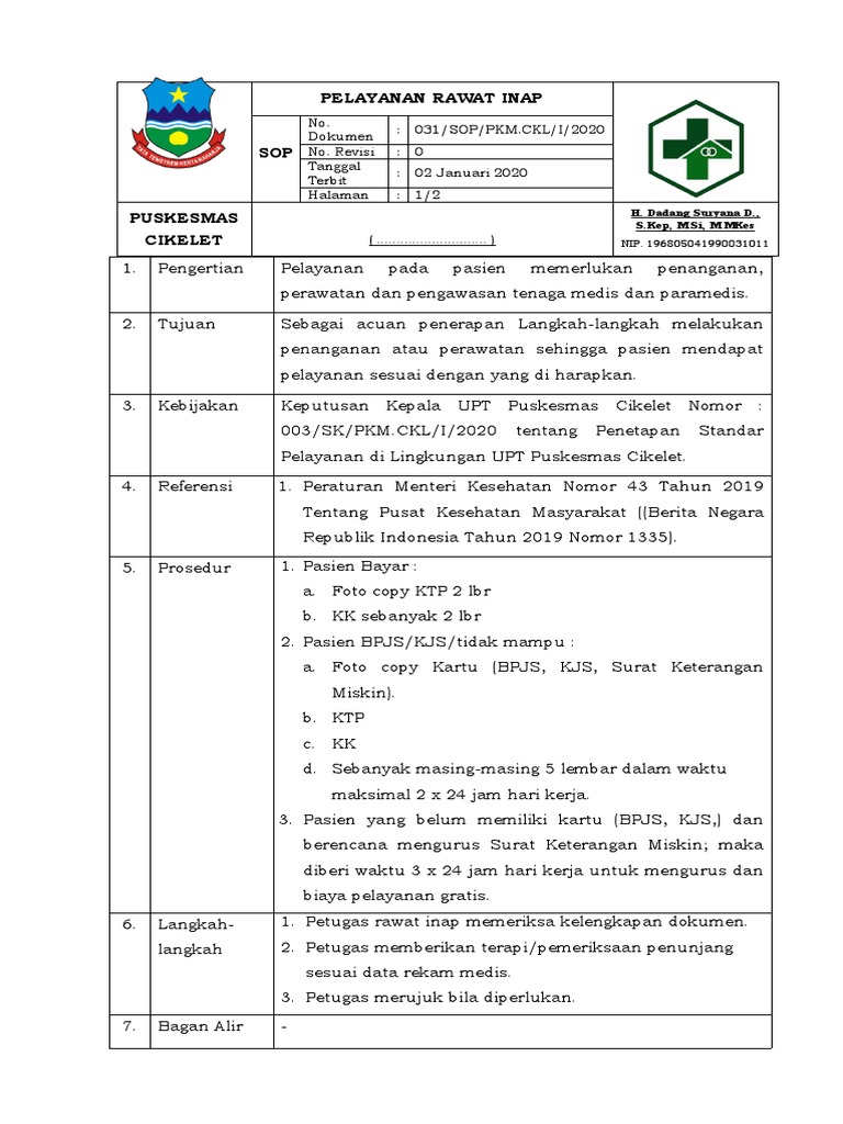 SOP Pelayanan Rawat Inap | PDF