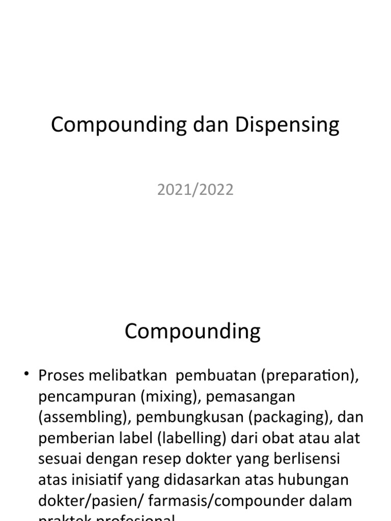 Pengantar Compounding Dan Dispensing-1 | PDF | Pengembangan Diri | Kesehatan Holistik