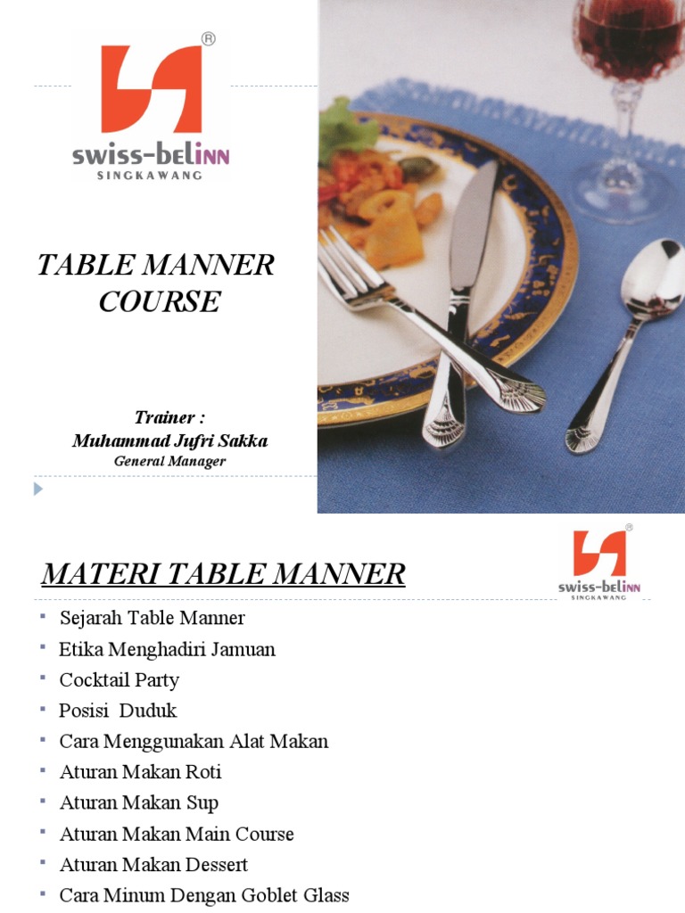 Kelas Etika Makan Table Manner | PDF | Pengembangan Diri