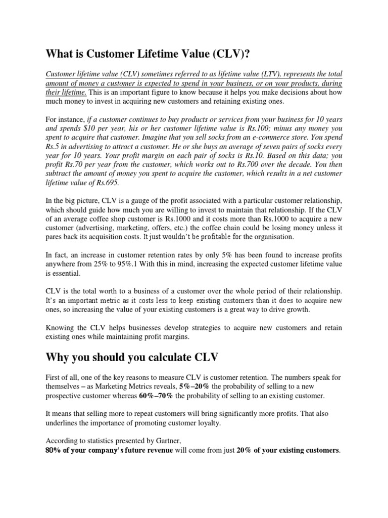 What Is Customer Lifetime Value (CLV) ? | PDF | Business | Business ...
