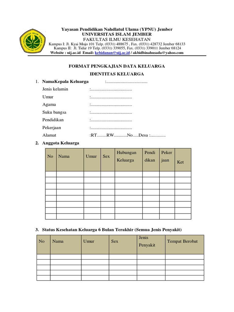 Form Pendataan Komunitas | PDF