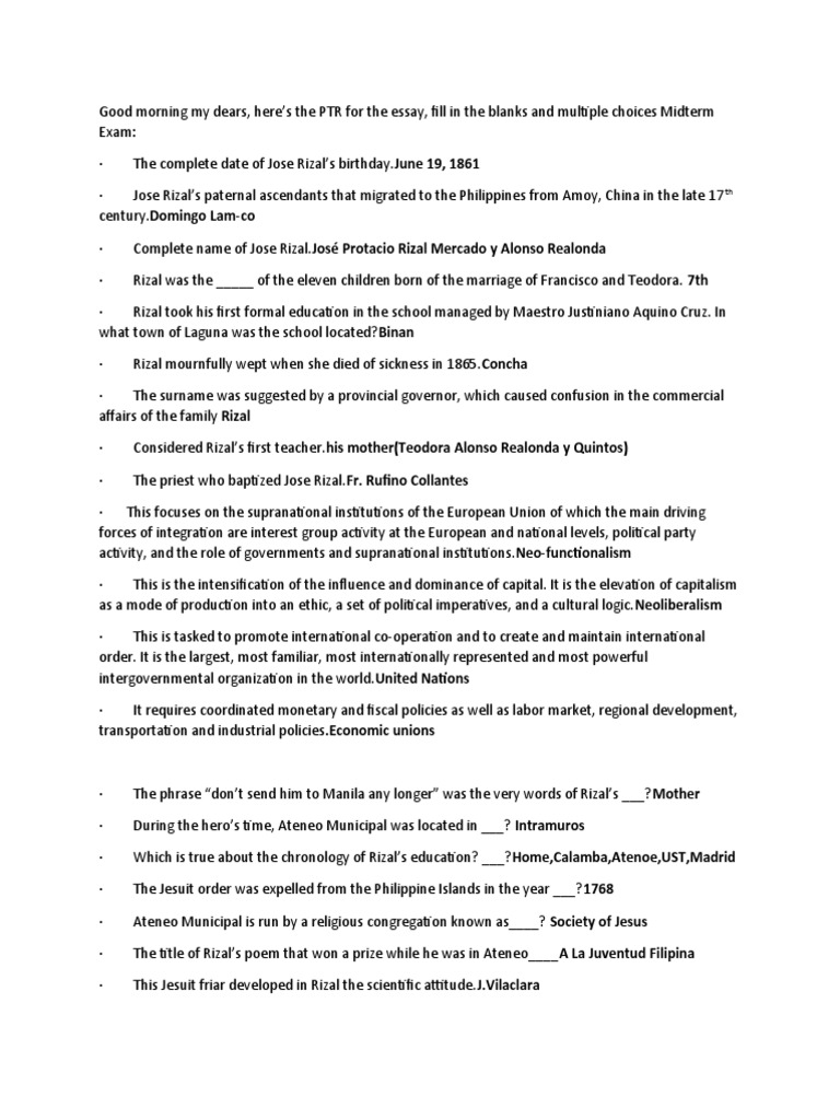 Rizal Midterm | PDF